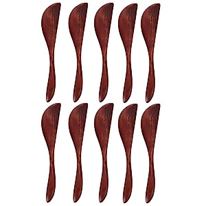 OSALADI 10pcs Wooden Butter Knives Butter Cheese Spreader Wooden Condiment Sandwich Knife Jelly Spreader for Kitchen Restaurant