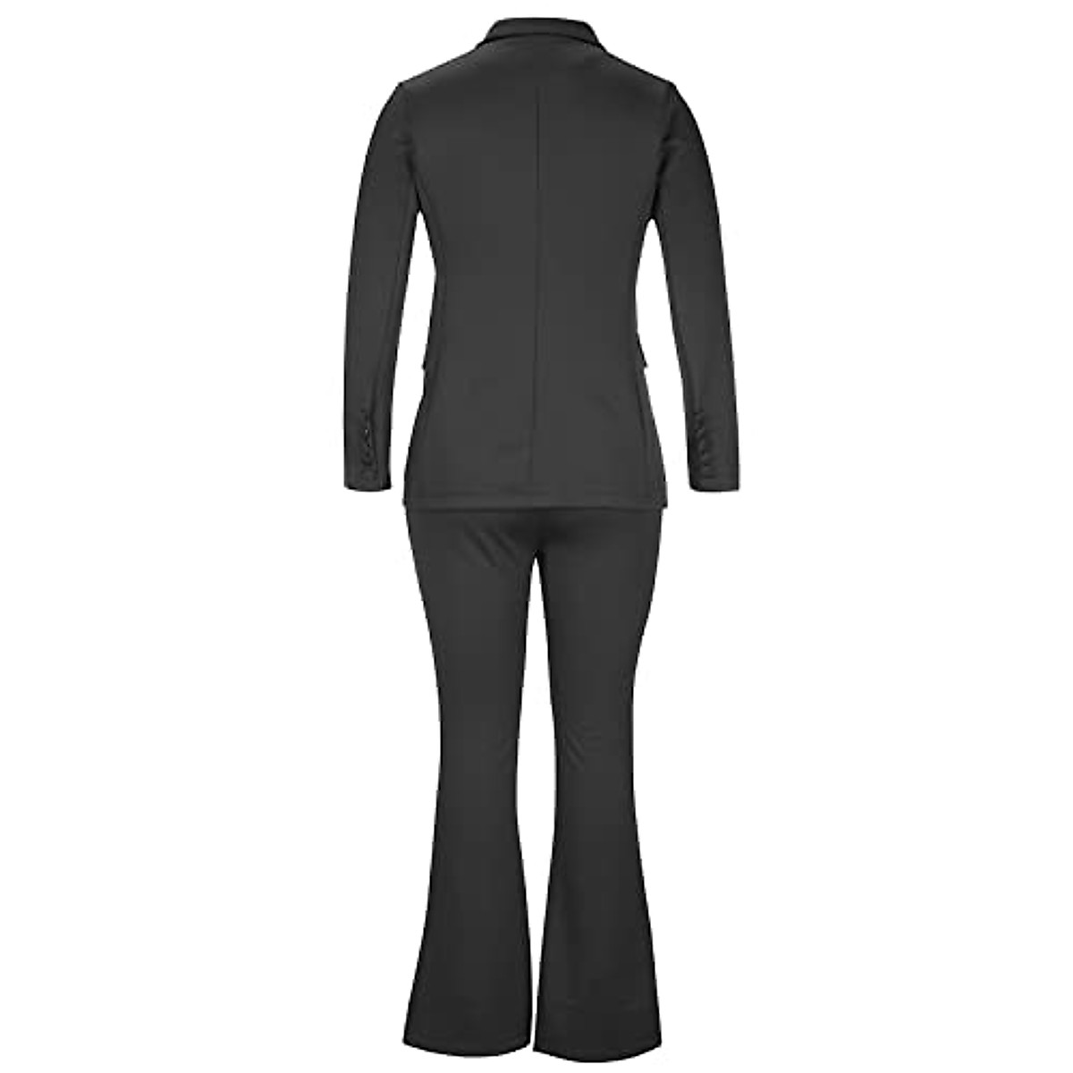 H-966 Black Spandex Blazer Sets for Women Winter Fall Work Office Blazer Elegant Straight Leg Plain Pants Blazer Outfits Sets Ladies 2023 Clothing Trendy K5 XL