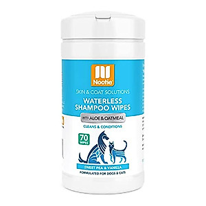 Nootie Waterless Shampoo Wipes For Dogs & Cats-Long Lasting Fragrances-Sold In Over 3000 Vet Clinics-Made In U.S.A. 70 Count