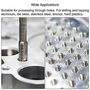 uxcell 1/4-32 UNEF Straight Flute Thread Tap and 5.5mm Twist Drill Bit Set, Titanium Plated 6542 High Speed Steel Drilling Bit Machine Threading Tap