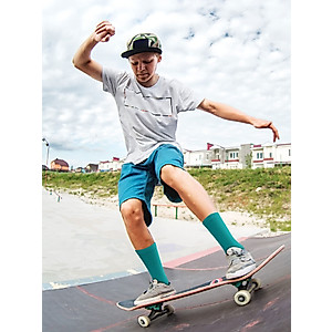 Yaomiao 20 Pairs Boys Solid Dress Socks Colorful Crew Socks Long Socks for Boy Casual Lightweight Cotton Athletic Socks Breathable Socks for Boys Girls