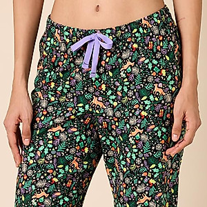 Amazon Essentials Women's Flannel Sleep Pant (Available in Plus Size), Black Folkloric, Small