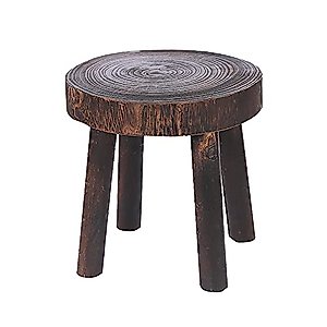 iayokocc Wooden Stool Display Stand, Mini Round Stool Bonsai Holder, Flower Pot Rack, Plant Stand Potted Display Shelf for Office Dining Room Indoor Outdoor Decor