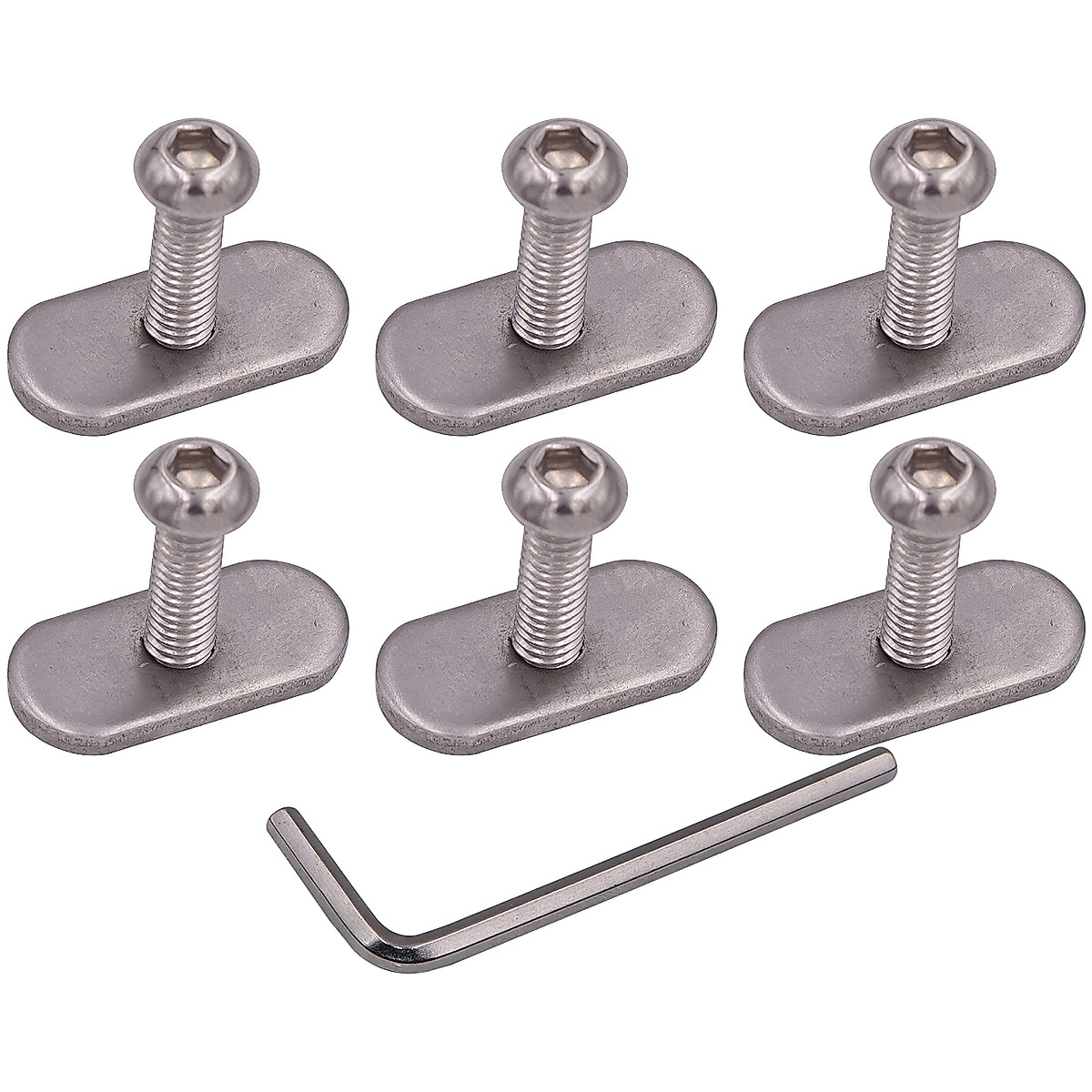 METER STAR 6 Pcs 304 Stainless Steel Kayak Rail Screws & M6 Track Nuts Rail Hardware Gear Mounting Replacement Kit for Kayaks Canoes Boats Rails