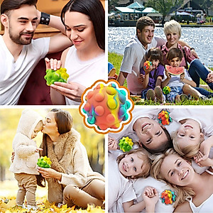 Stress Balls Fidget Toys for Adults and Kids Gift, Big Squishy Pop It Sensory for Autism Relief (1 Big Red and 2 Small Balls)