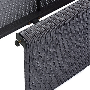 OPTOUGH 5-Piece Rattan Outdoor Patio Furniture Set Bar Dining Table with 4 Stools, Cushion+Gray Wicker