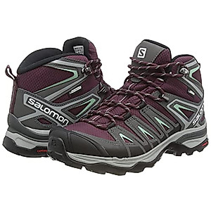 Salomon X Ultra Pioneer MID CLIMASALOMON Waterproof Hiking Boots for Women Trail Running Shoe, Wine Tasting/Magnet/Granite Green, 7.5