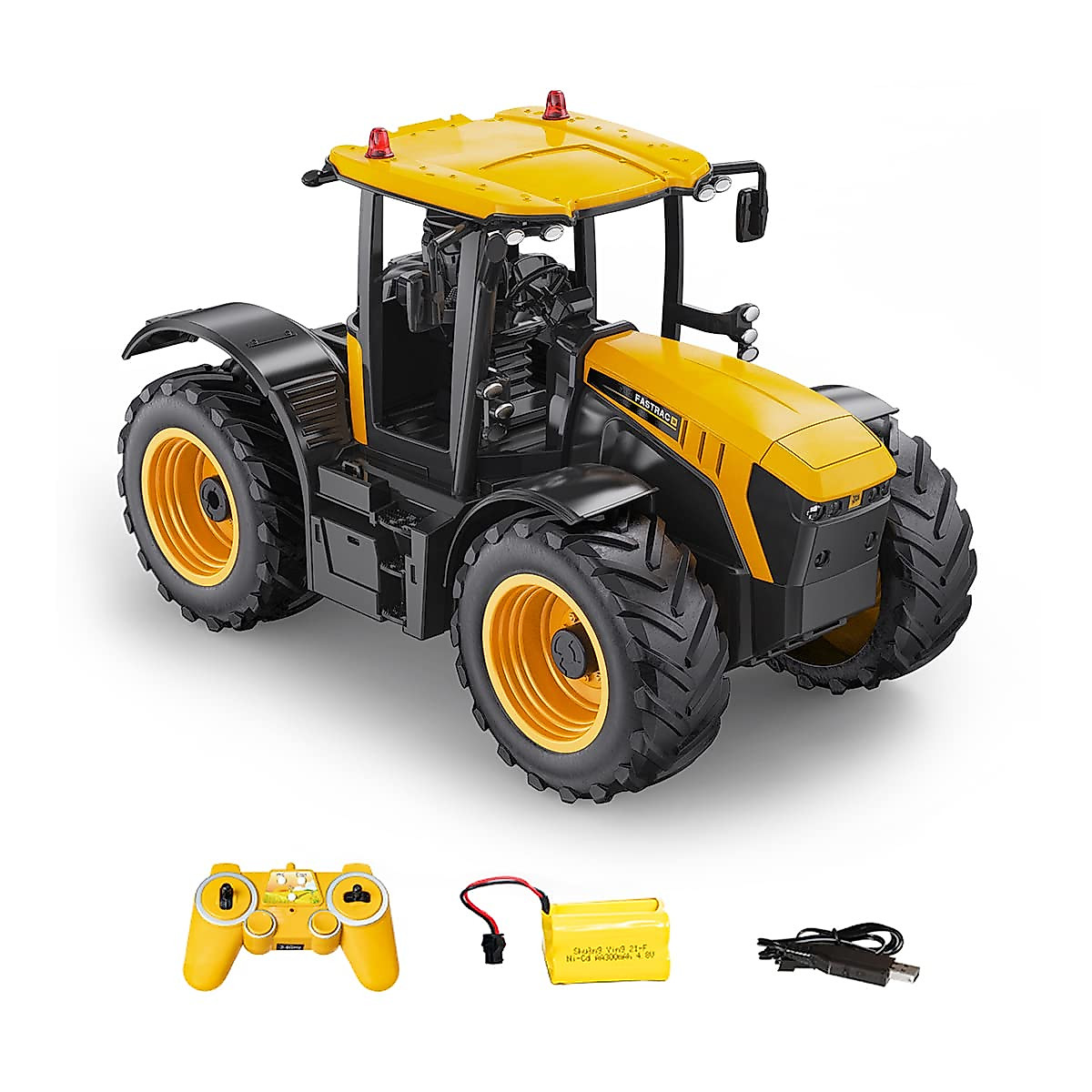 Dollox RC Farm Tractor Toy 1/16 Scale Construction Farmer Truck 2.4G Hobby Remote Control Engineering Vehicle with High Simulation Lights and Sounds, Tractor Toys Car for Kids & Adults