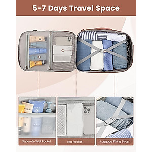 LOVEVOOK Large Travel Backpack for Women & Men, 40L Carry on Backpack for Airplanes, TSA Personal Item Travel Bag fits 17" Laptop, Waterproof Travel Essentials Airline Approved with 3 Packing Cubes