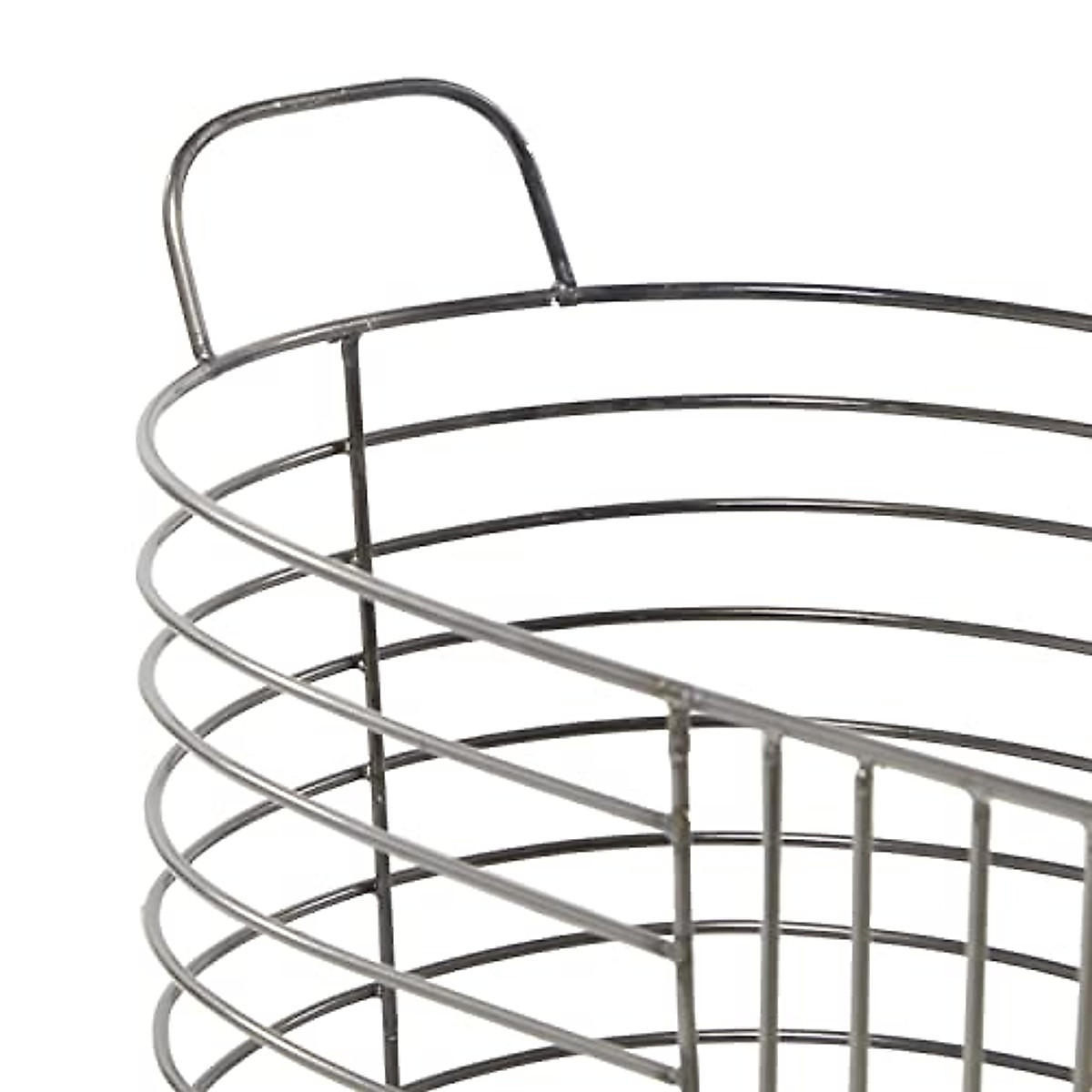 CosmoLiving by Cosmopolitan Metal Round Storage Basket with Handles, Set of 2 21", 17"W, Dark Gray