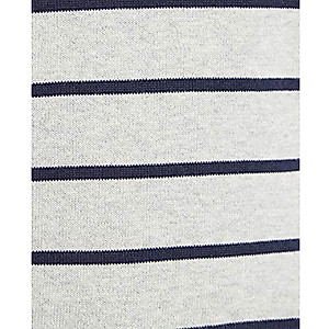 Nautica womens Year-round Long Sleeve 100% Cotton Striped Crewneck Sweater, Grey Heather, Medium US