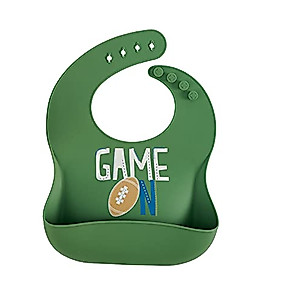 Football Silicone Bib and Rattle Rattle