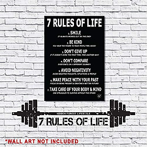 7 Rules of Life Motivational Poster – Printed on Premium Cardstock Paper – Sized 11.7 x 16.5 Inch - Perfect for Bedroom, Home Office, College Dorm or Classroom - Inspirational Wall Art to Change your Mindset for Growth