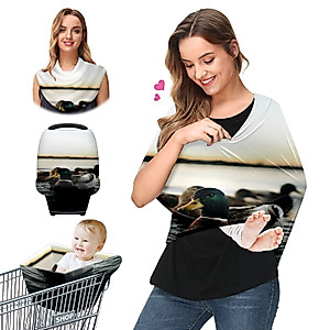 Baby Car Seat Covers Duck Animal Multi- use Breastfeeding Scarf, CarSeat Canopies for Newborn