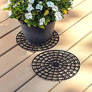 Patio & Deck Floor Protector (Set of 2) | 12 inches Perfect Outdoor Plant Trivet | Plant Base | Plant Stand Outdoor Plant Base | Outdoor Plant Stands for Patio | Deck Planter Plant Coaster