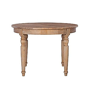 Linon Avalon Wood Round Dining Table in Light Brown