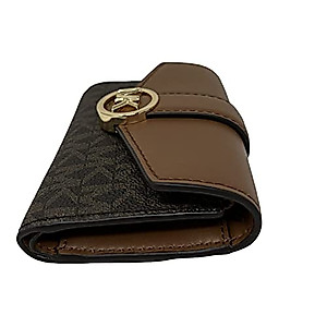 Michael Kors Carmen Women's Medium Bifold Wallet Flap Brown Signature Logo