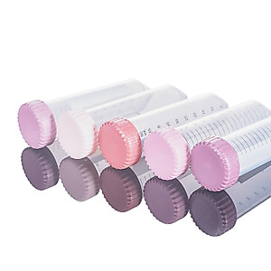 A-GEN 50mL Centrifuge Tubes with 5-Color Screw Caps [2Recycle Racks*25Tubes], USP VI Grade PP, Max RCF 12,000xg, Gamma Sterile, DNase/RNase Free,Non-Pyrogenic, Autoclavable [50PCS, 50mL Racked]
