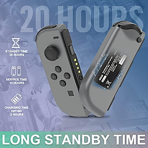 forajoy Joypads for Switch Controller,Gray Joypads Switch Controller for Nintendo Switch/Lite/OLED,Left and Right Switch Joypad Support Dual Vibration/Wake-up Function/Motion Control,No NFC