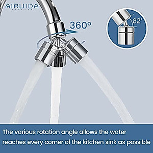 Airuida Chrome Polish Wall Mount Kitchen Sink Faucet, Wall Mounted Faucet 8 Inches Center, Wall Mount Commercial KinkFaucet, 2 Handle Restaurant Tap Swivel Spout Wall Mounted Utility Sink Faucets