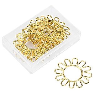 10pcs Sunflower Shape Paper Clips, Bookmark Marking Document Organizing Clip Stationery Supplies for Many Paper Sheets Metal Material