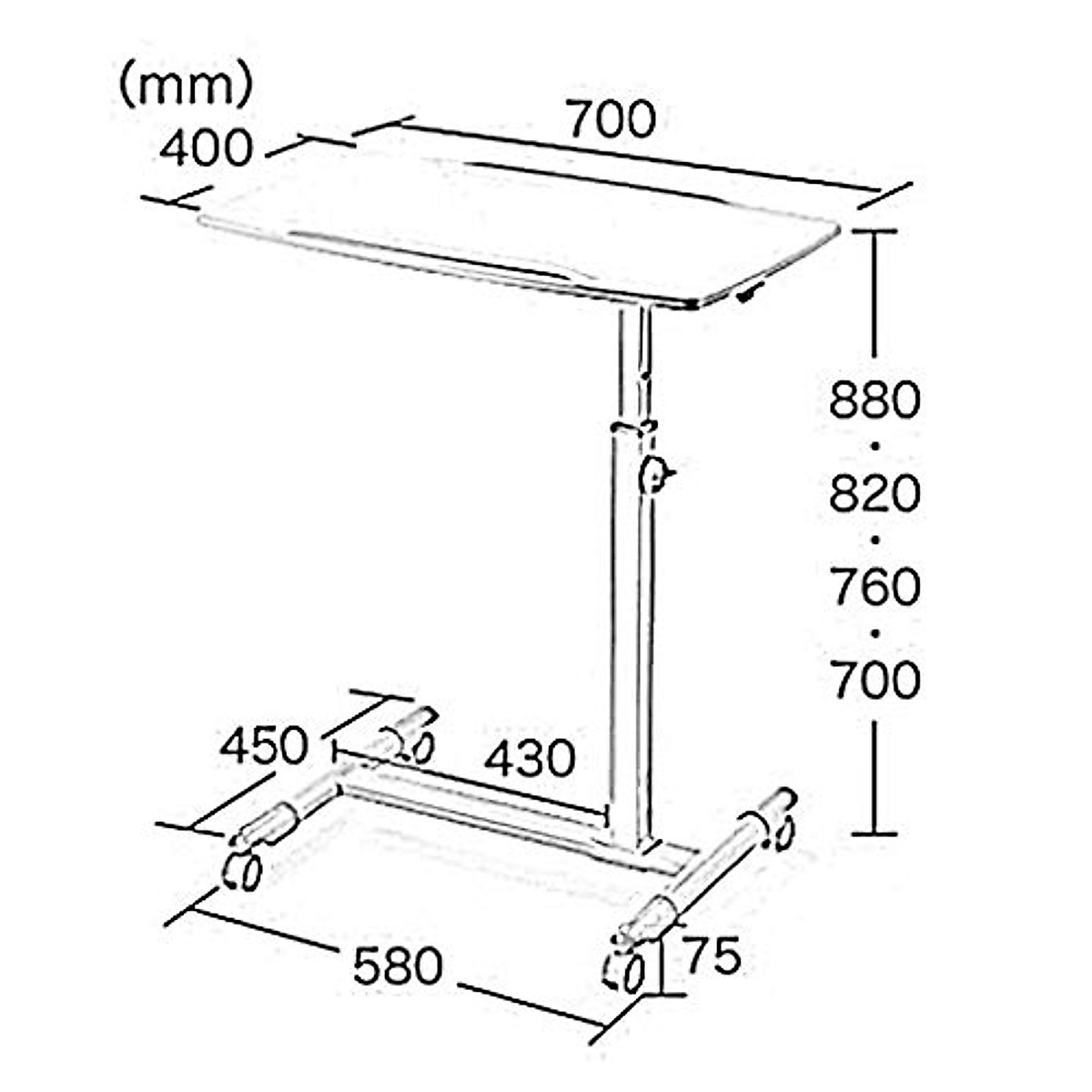 ZGJHFF Folding Table,Solid-Top Height Adjustable Mobile Laptop Desk Cart,Multifunction Workstation Bed Sofa Bedside Table (Color : Black)
