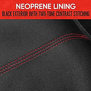 Motor Trend SpillGuard Waterproof Rear Bench Car Seat Cover, Red Stitching – Split Bench Rear Seat Protector with Neoprene Padding, Back Seat Cover for Kids & Dogs, Car Interior Covers