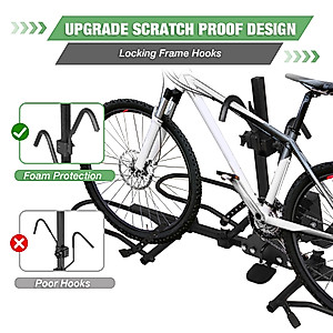 CARSTY Hitch Bike Rack, Bicycle Rack for Car Bike Rack for SUV Trucks Wobble Free Smart Tilting Foldable Design for Standard, Fat Tire 2 Ebike Rack, Bike Carrier Hitch Mount 2-inch Receiver