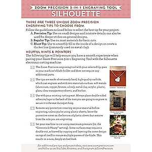 Silhouette 3-in-1 Etching/Engraving Tool Kit with Precision, Normal, and Blunt Tips and Metal Stamping Blanks for use in Cameo 1, 2, and 3, Curio, KNK, Gazelle, Pazzle, Xyron Wishblade