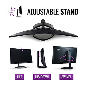 Cooler Master 27 Inch 16:9 Curved PC Gaming Monitor, Ultrawide Frameless Led Full HD 1080P Curve Screen 1500R VA Panel, HDMI 165Hz Built-in Speakers VESA Mounting Tilt & Swivel Adjustment AMD FreeSync