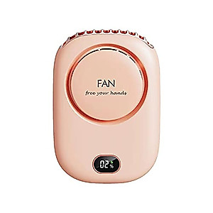 Mini portable fan,neck hanging, waist hanging, desktop holding, USB charging, 3-level wind power, remaining power display, suitable for outdoor, sports, barbecue, office and other scenarios (Green, 123*83*43（MM）)