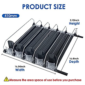 BUDO Soda Can Organizer for Fridge, Self-Pushing Drink Holder for Refrigerator, Adjustable Width Beverage Water Beer Storage for Kitchen Pantry, Holds up to 30 Cans (16.4inch, 5 Rows)