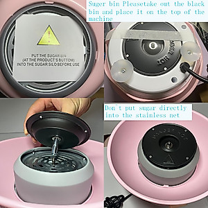 Cotton Candy Machine for Kids, Candy Floss Machine, Portable Mini Electric Cotton Candy Maker for Home Birthday Family Party Christmas Gift, Includes 10 Bamboo Sticks & Sugar Scoop