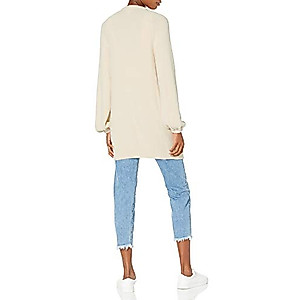 The Drop Women's Mirabelle Long Belle Sleeve no Closure Fuzzy Jersey Cardigan, Sandstorm, XS
