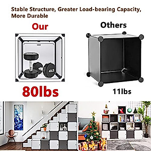 Wooden Cube Storage Organizer, 4-Cube Storage with Door, Sturdy and Durable Cube Bookshelf, Cube Shelf, with Anti-Toppling Device, Easy to Assemble, an Idea for Kitchen, Living Room, Bedroom