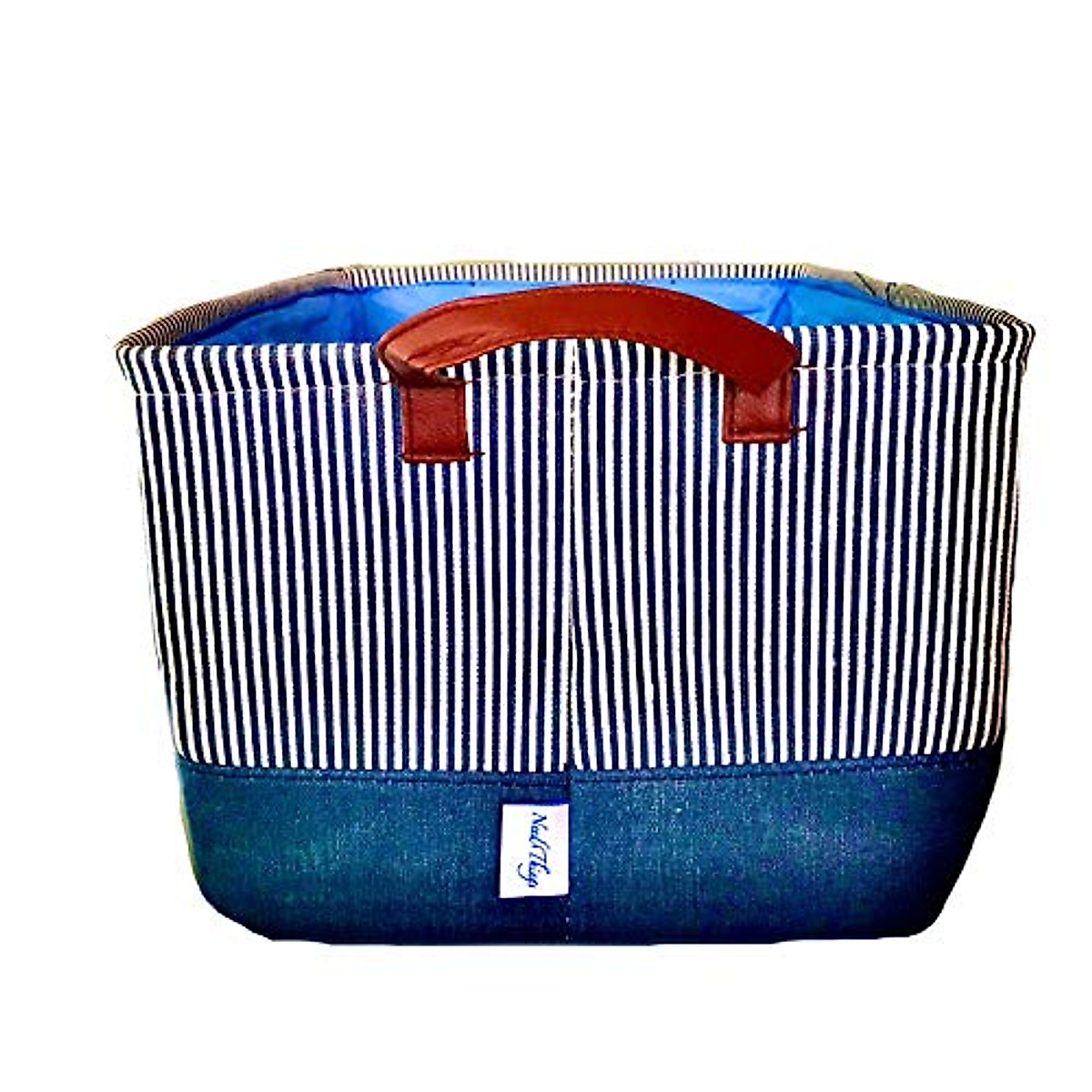 NeedThings X-Large Decorative Basket Set Fabric Storage Bin Organizer Basket with Handles for Clothes Storage (Set of 18x14x13 and 16x8.5x11.5)