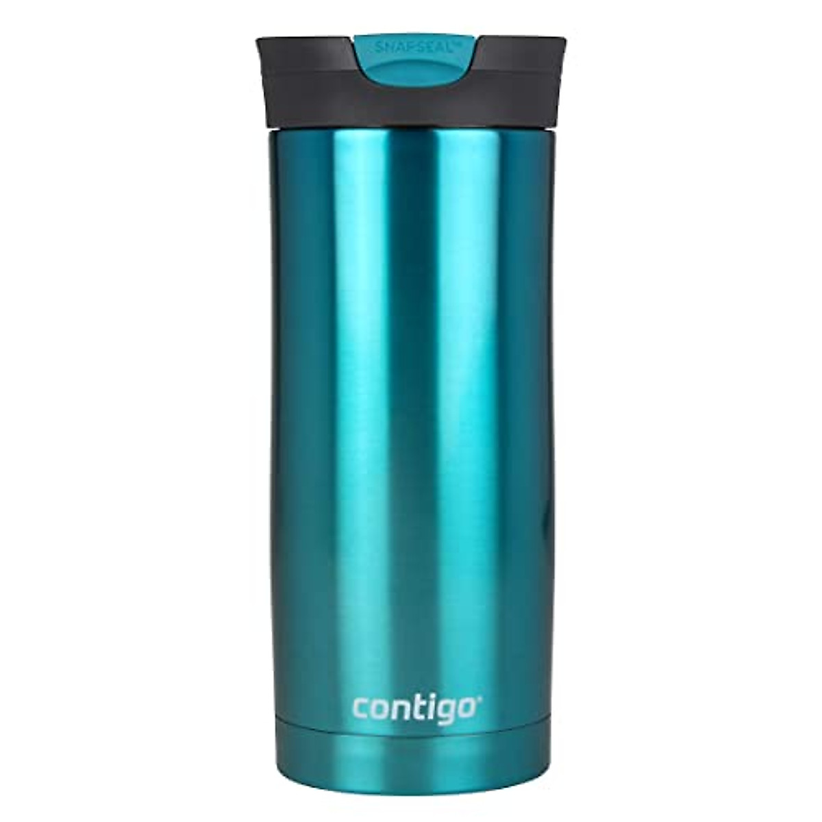 Contigo Huron Snapseal Travel Mug, Stainless Steel Thermal mug, Vacuum Flask, Leakproof Tumbler, Coffee Mug with BPA Free Easy-Clean Lid, Biscay Bay, 470 ml