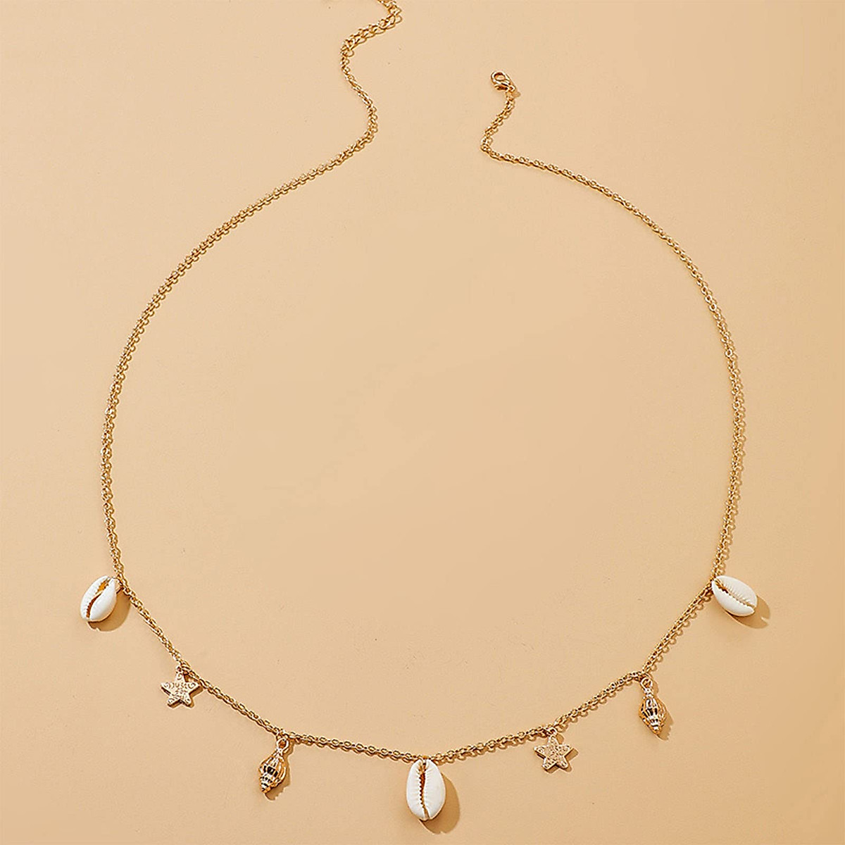 Sttiafay Boho Waist Body Chain Gold Shell Conch Star Belly Chain Sexy Beach Bikini Stomach Chain Body Accessories for Women Teen Girls