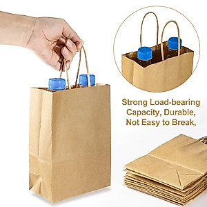 MAQIHAN Small Kraft Bags with Handles 12 pcs Kraft Gift Paper Bags Brown Kraft Bag Small Gift Bag Craft Bags with Candy Birthday Party Favor Christmas Valentines Shopping Small Business Gift Bags