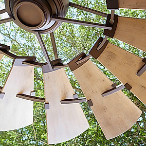 Quorum International 96015-86 I Windmill Collection 60 Inch Fifteen Blade Ceiling Fan - Oiled Bronze Finish I Six Speed Reversible Motor I Modern Contemporary Fixture I Light Fixture Adaptable