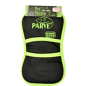 The Kosher Cook Pareve Green Pot Holder Oven Glove - 100% Cotton with Silicone, Machine Washable - Color Coded Kitchen Tools