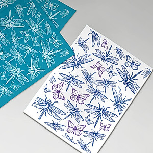 OLYCRAFT 4x5 Inch Silk Screen for Polymer Clay Dragonfly Butterfly Clay Stencils Reusable Silk Screen Stencils Non-Adhesive Transfer Stencils Mesh Stencil for Polymer Clay Jewelry Making
