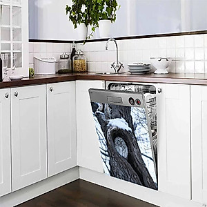 Dishwasher Magnet Cover Cute Owl Magnetic Refrigerator Stickers Decorative Appliance Cover Fridge Panels Metal Door Garage 23x26in Creative Gift Idea for Bird Lovers