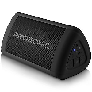 Prosonic BT3 Portable Wireless Bluetooth Speaker with 10W Stereo Sound & Bass Boost -Rich Sound & Intense Bass -Bluetooth 5.0 -Microphone -IPX5 - in & Outdoor Speaker (Black)