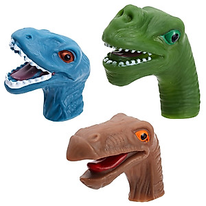 10 Pack Dinosaur Finger Puppets for Kids and Family, Dino Toys for Toddlers Party Favors (5 Designs)