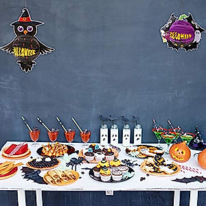 EXCEART 2pcs Halloween Party Hanging Sign Trick or Treat Plaque Honeycomb Ball Decor for Home School Haunted House