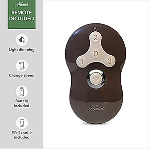 Hunter Fan Company, 59157, 52 inch Sentinel Brushed Nickel Ceiling Fan with LED Light Kit and Handheld Remote