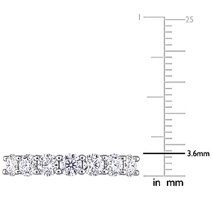 1 CT Wedding Ring Bands for Women Moissanite - Sterling Silver Rings - Jewelry for Women - Anillo de Mujer - Perfect Engagement Gift - 7 Stone Wedding Band - Moissanite Promise Rings (Size 5)