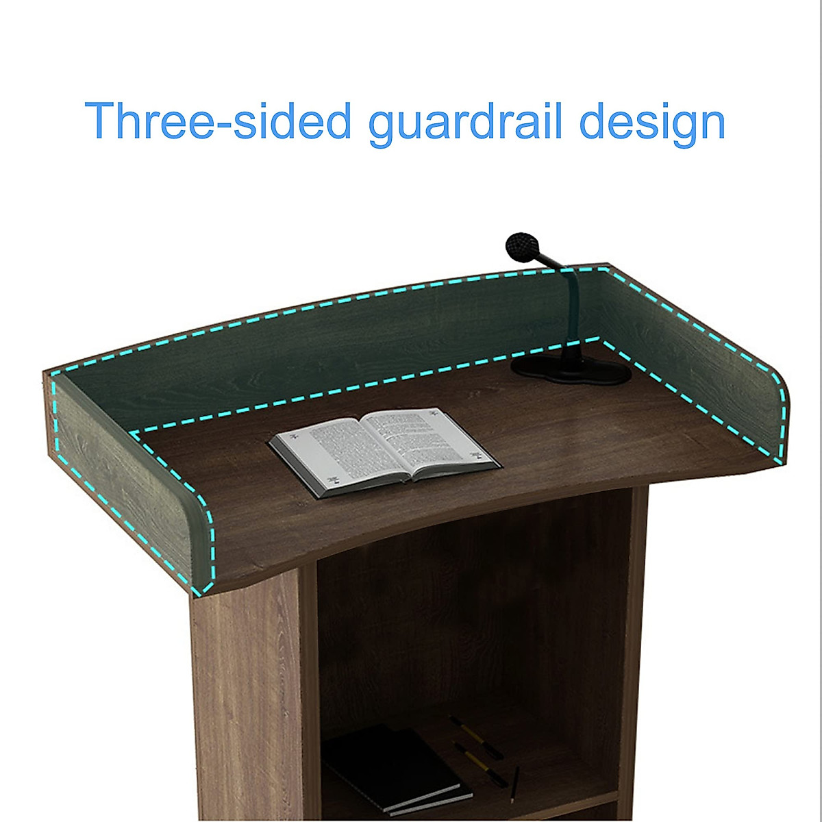 MObyat Lectern Podium Stand,Lectern Podium Stand,Stand-up Lectern Commercial Furniture Stand-Up Floor Teacher Speaker Lecture Classroom Presentation Stand/A/60x42x120cm