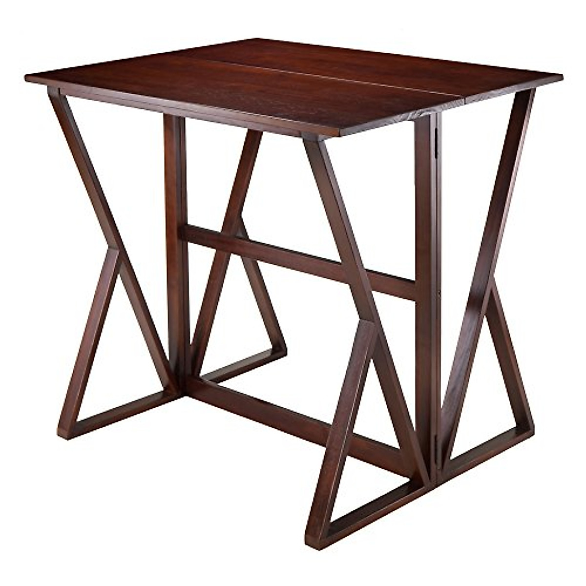 Winsome 3-Piece Harrington Drop Leaf High Table with 2 Cushion Round Seat Stools, 24-Inch, Brown